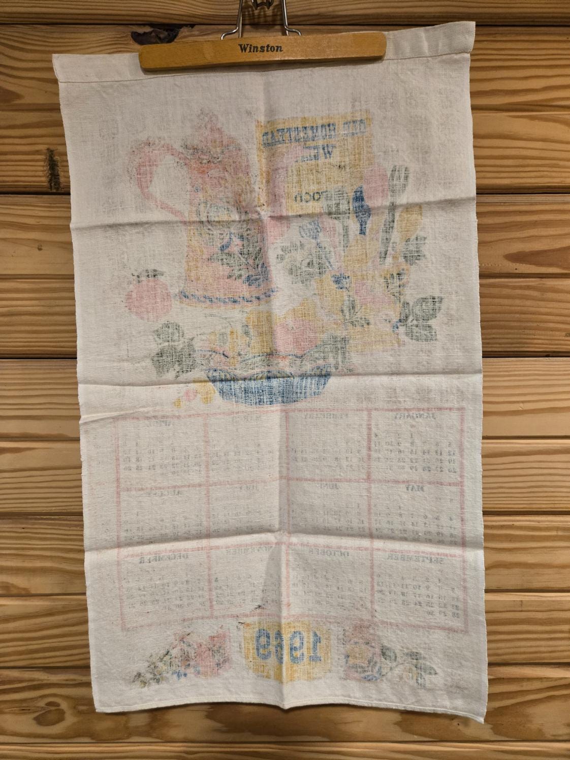 Vintage 1969 Linen Calendar - Etsy