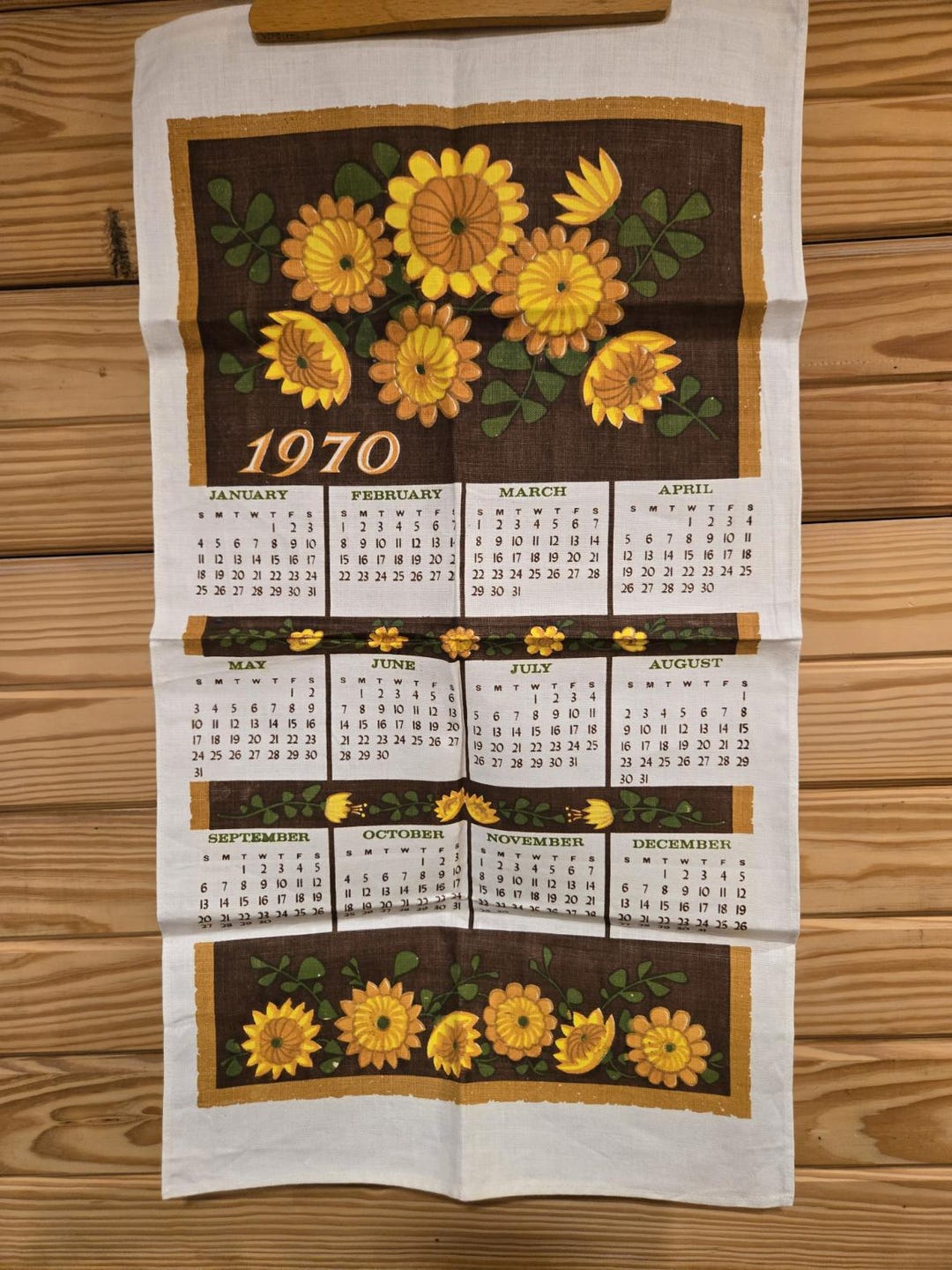 Vintage 1970 Blanket Flower Calendar - Etsy