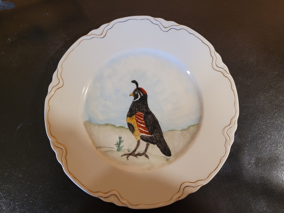 Vintage Hand-painted Quail Plate From Nebraska Artist - Etsy