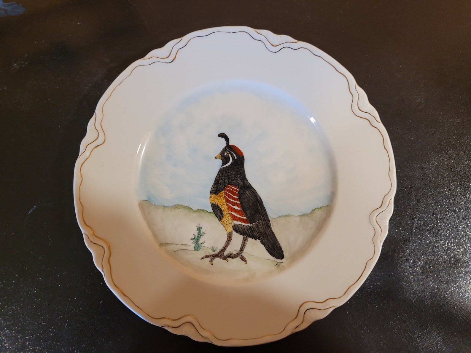 Vintage Hand-painted Quail Plate From Nebraska Artist - Etsy