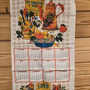 Vintage 1969 Linen Calendar - Etsy