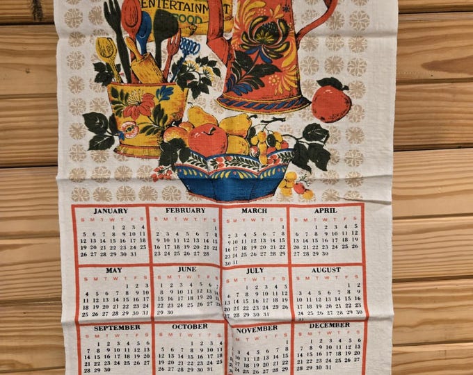 Vintage 1969 Linen Calendar - Etsy