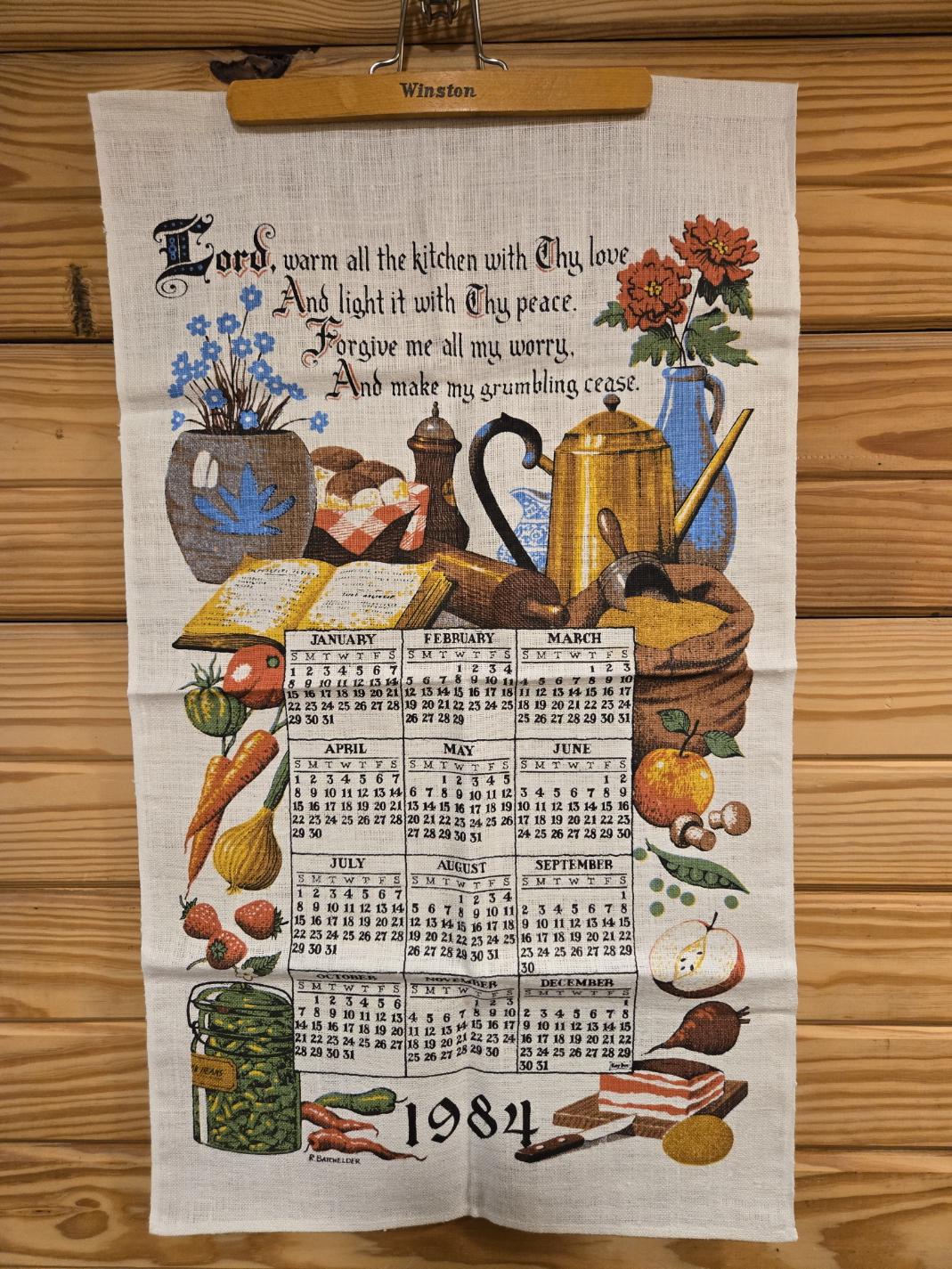 1984 Linen Tea Towel Calendar - Etsy