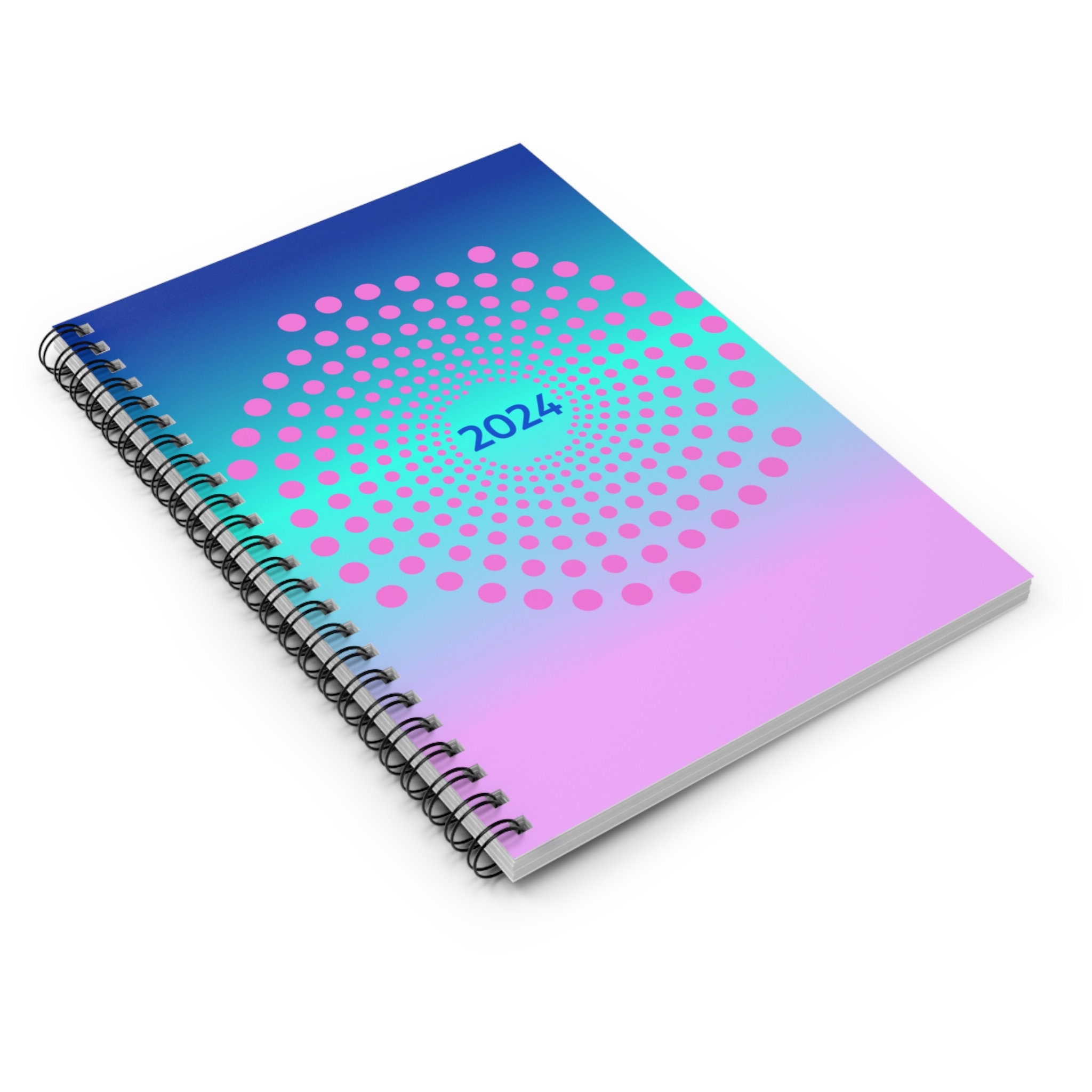 2024 Aesthetic Retro 1960s Swirl Custom Notebook Softcover Personalized ...