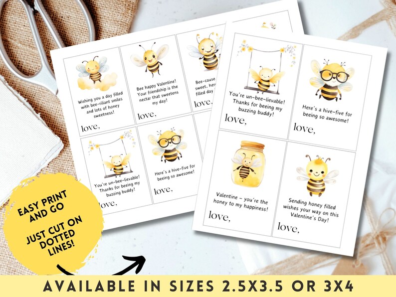 Bumblebee Classroom Valentines, Printable Cards, Bee Theme, Classroom ...
