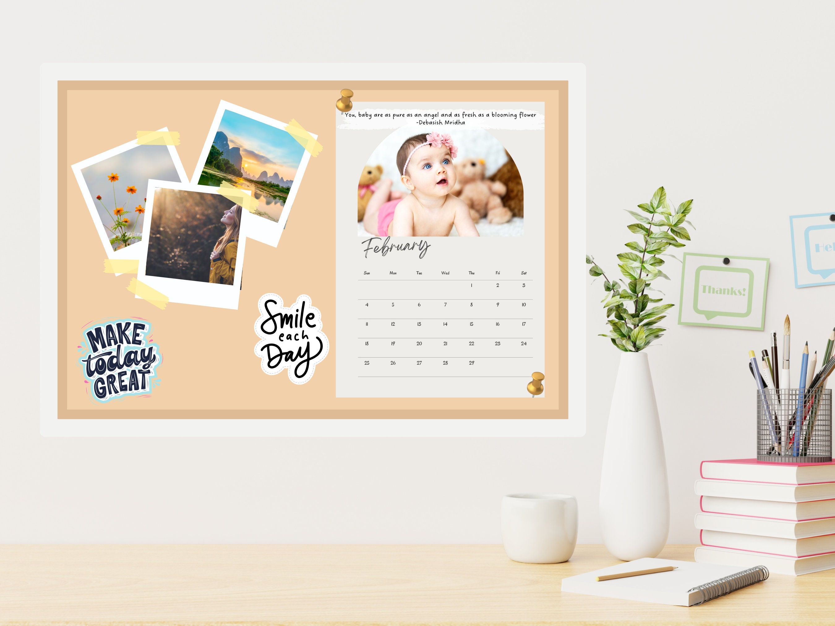 Editable Calendar Template/ 2024 Calendar/ Inspirational Calendar ...