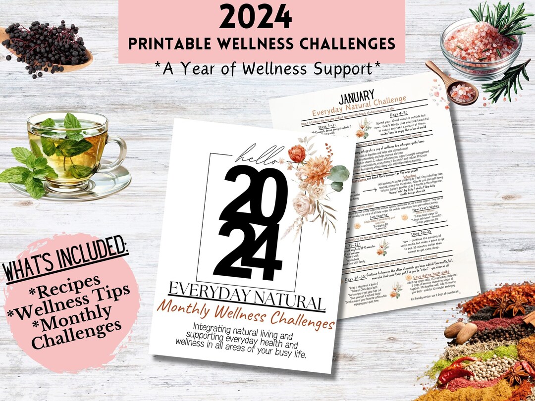 Monthly Wellness Challenges/ Natural Living/ Health and Wellness 2024 ...