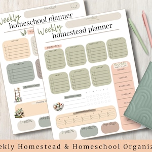 Weekly Homestead & Homeschool Planner / Printable Faith-based Weekly ...
