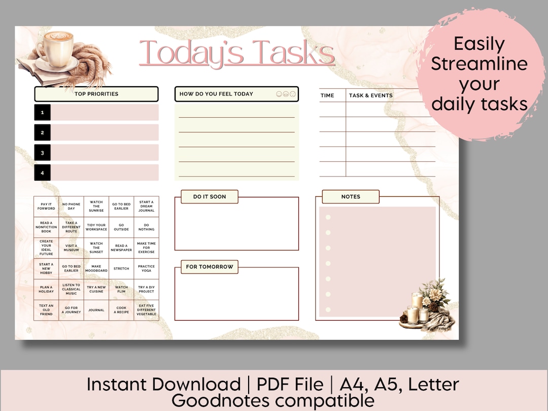 Printable Daily to Do List for Moms / Easy Digital Task Organizer ...