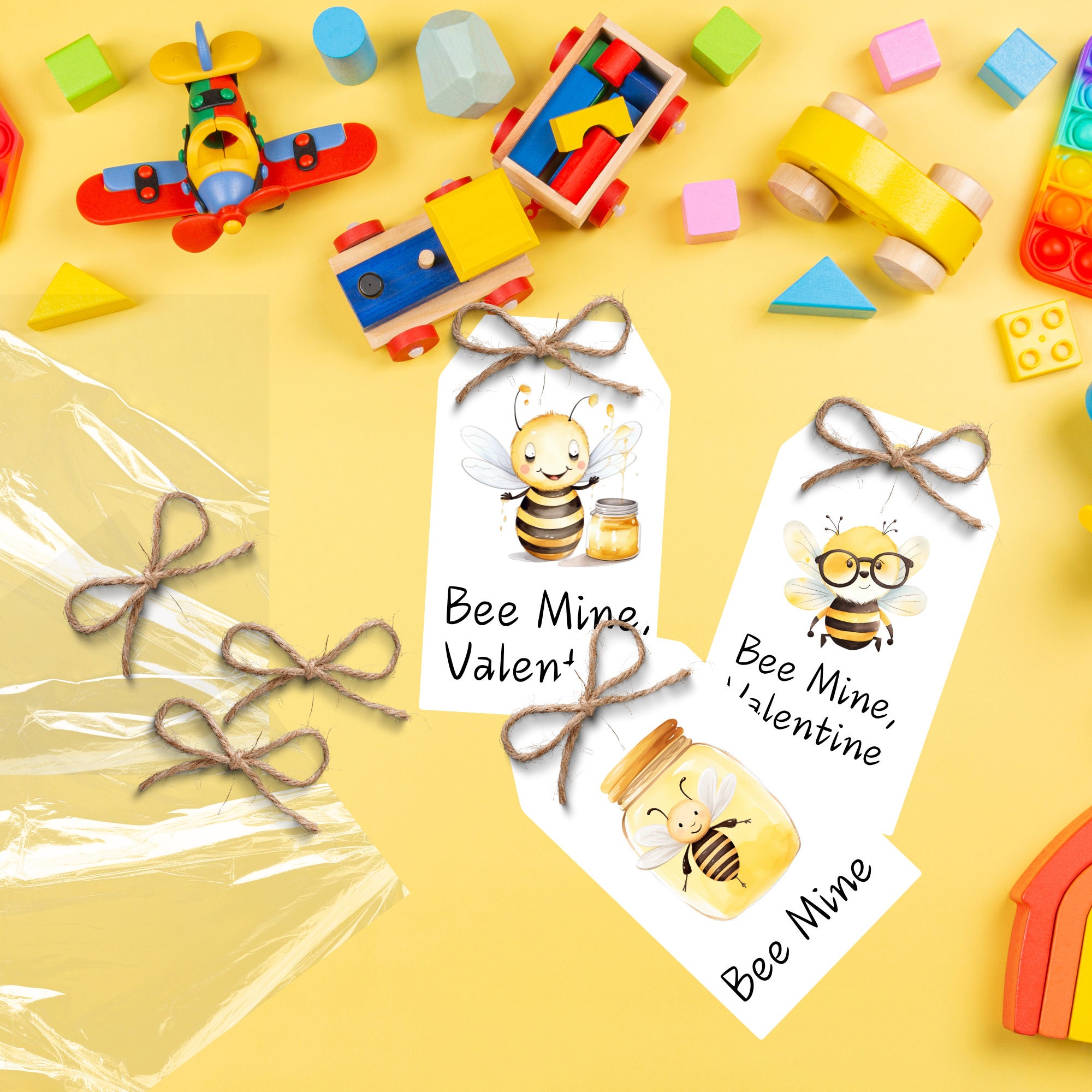Bee Classroom Valentine Tags, Printable Cards, Bee Theme, Classroom ...