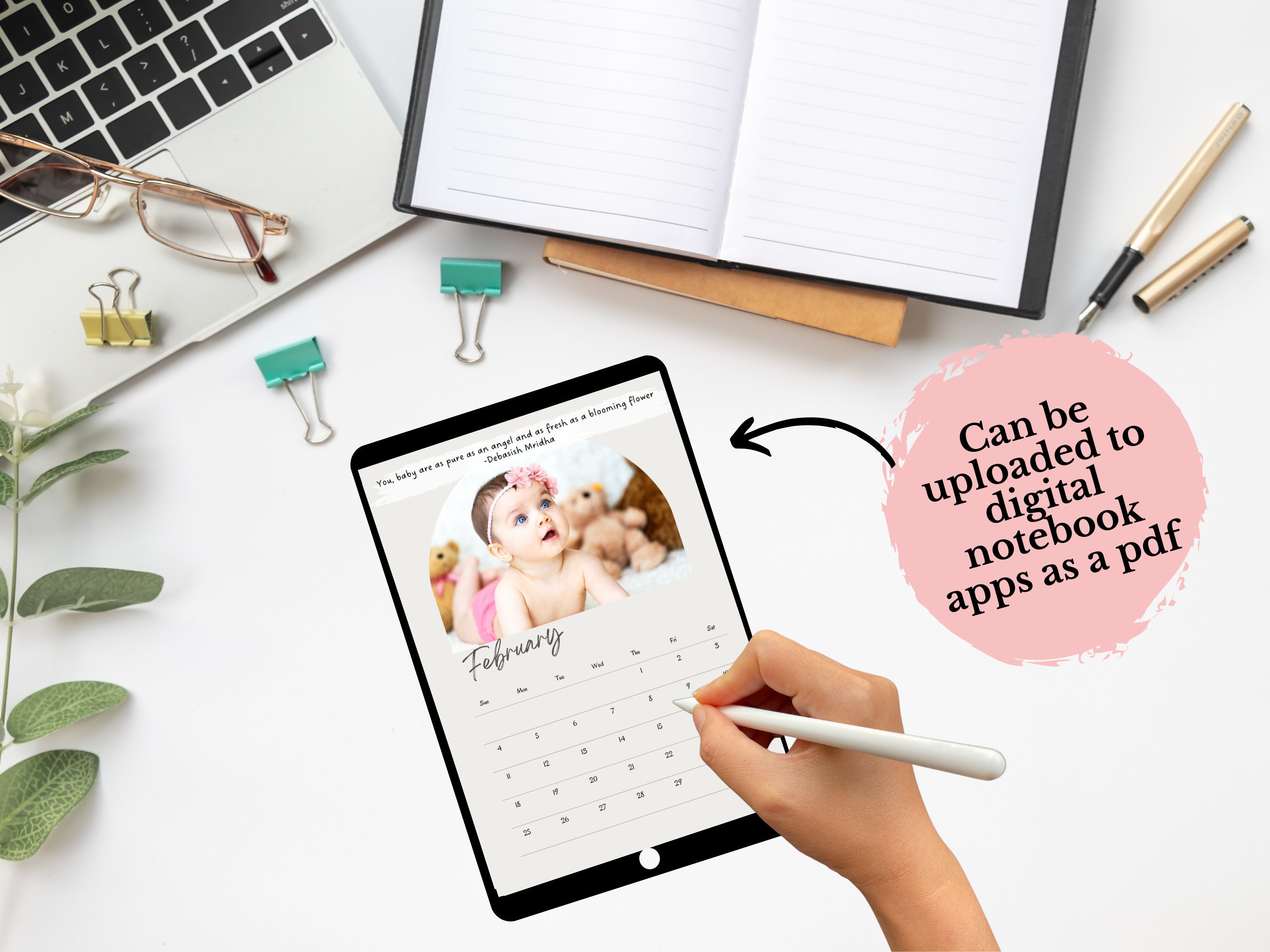 Editable Calendar Template/ 2024 Calendar/ Inspirational Calendar ...