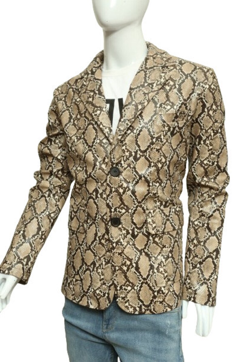 Snake Skin Print Leather Jacket, Snake Print Motorcycle Leather Jacket ...
