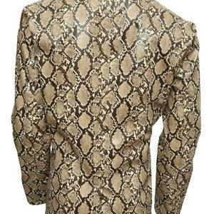 Snake Skin Print Leather Jacket, Snake Print Motorcycle Leather Jacket ...