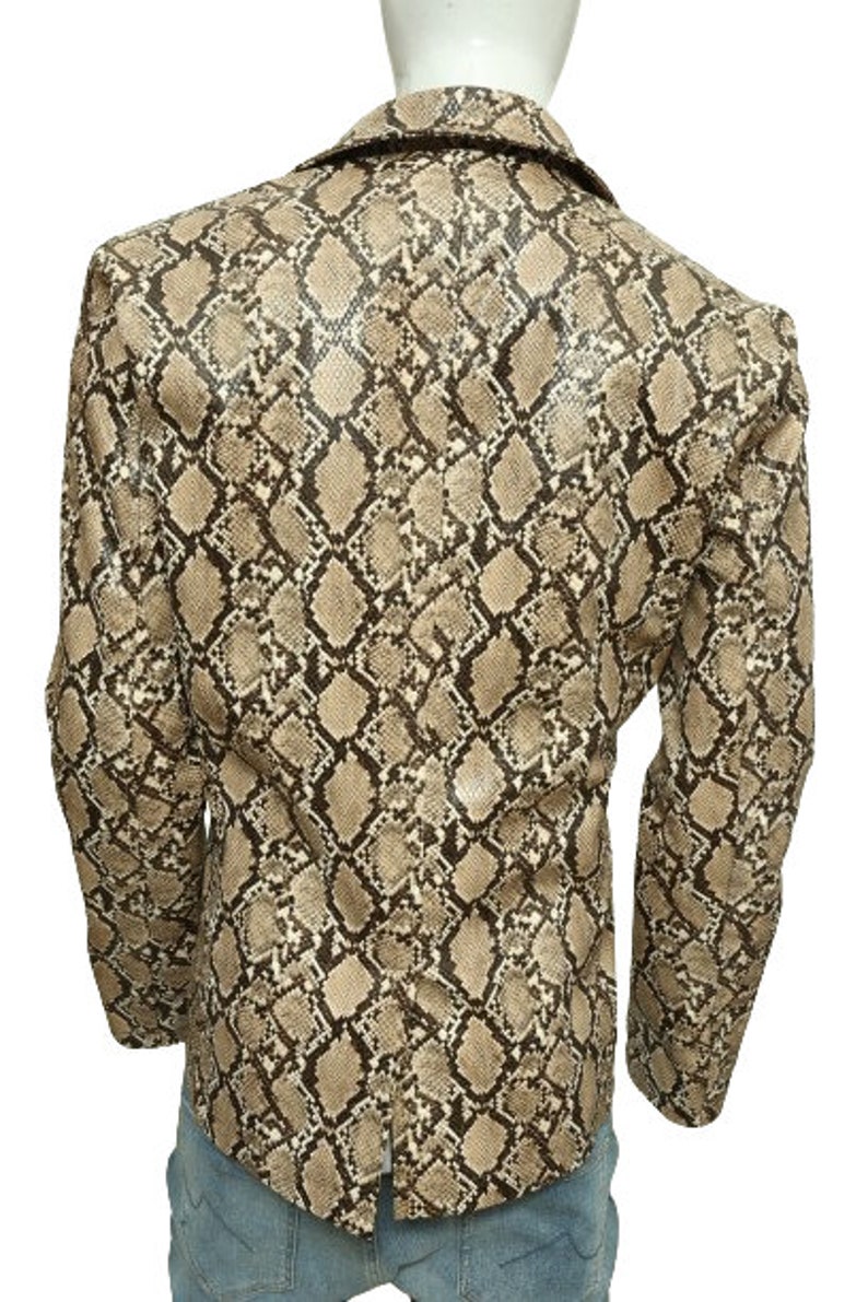 Snake Skin Print Leather Jacket, Snake Print Motorcycle Leather Jacket ...