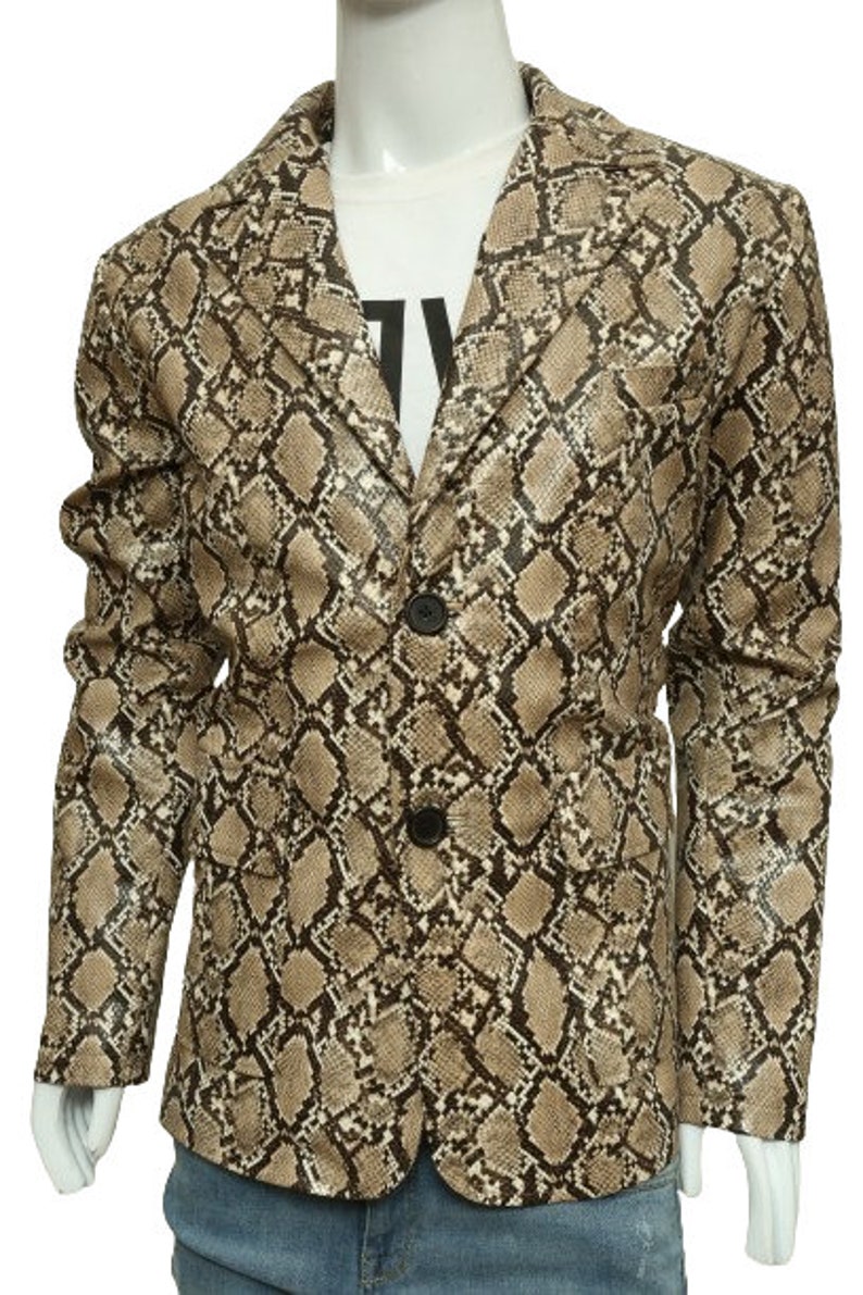Snake Skin Print Leather Jacket, Snake Print Motorcycle Leather Jacket ...
