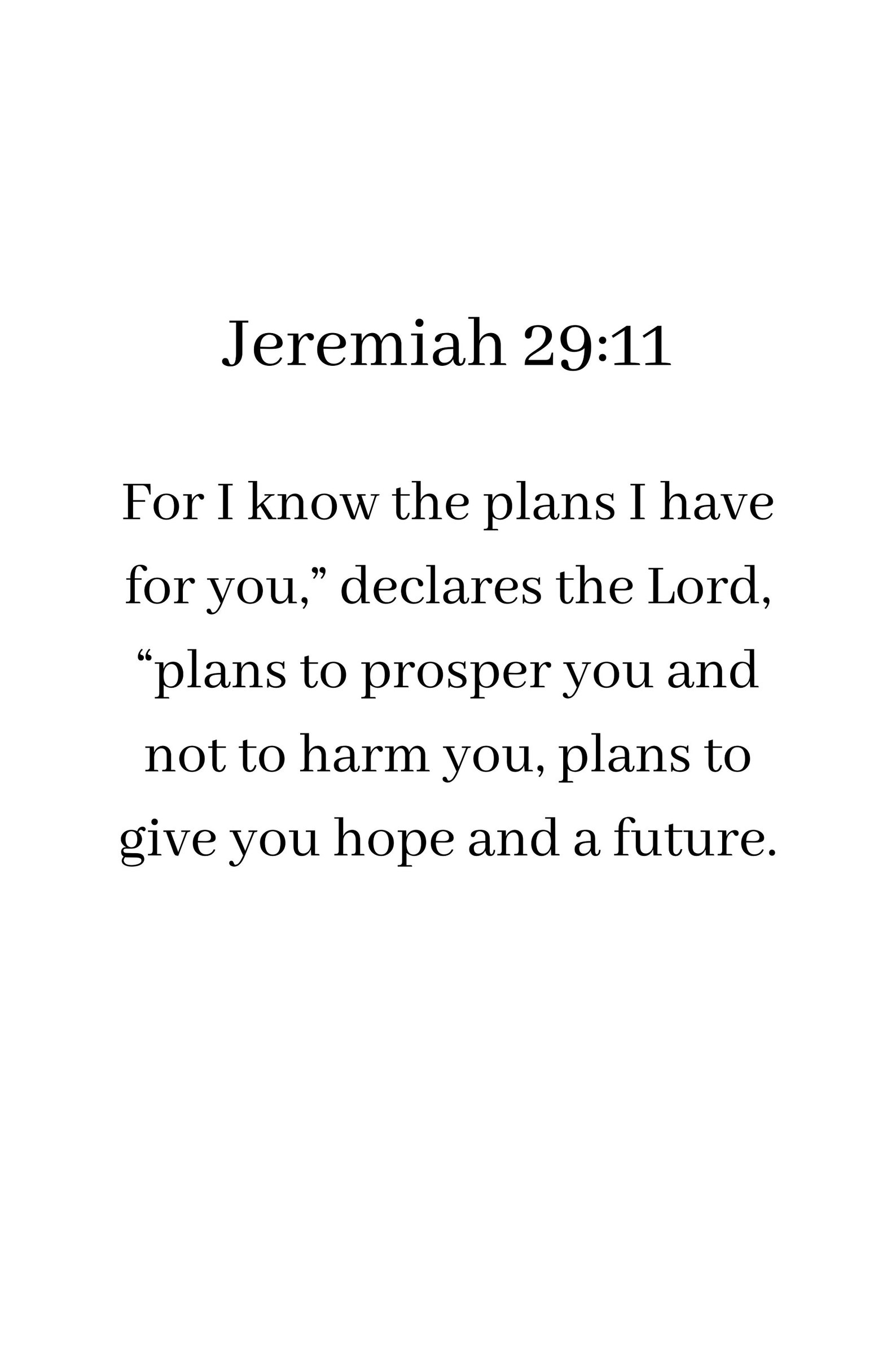 Jeremiah 29:11 DIGITAL DOWNLOAD | Christian Minimalist |scripture Wall ...