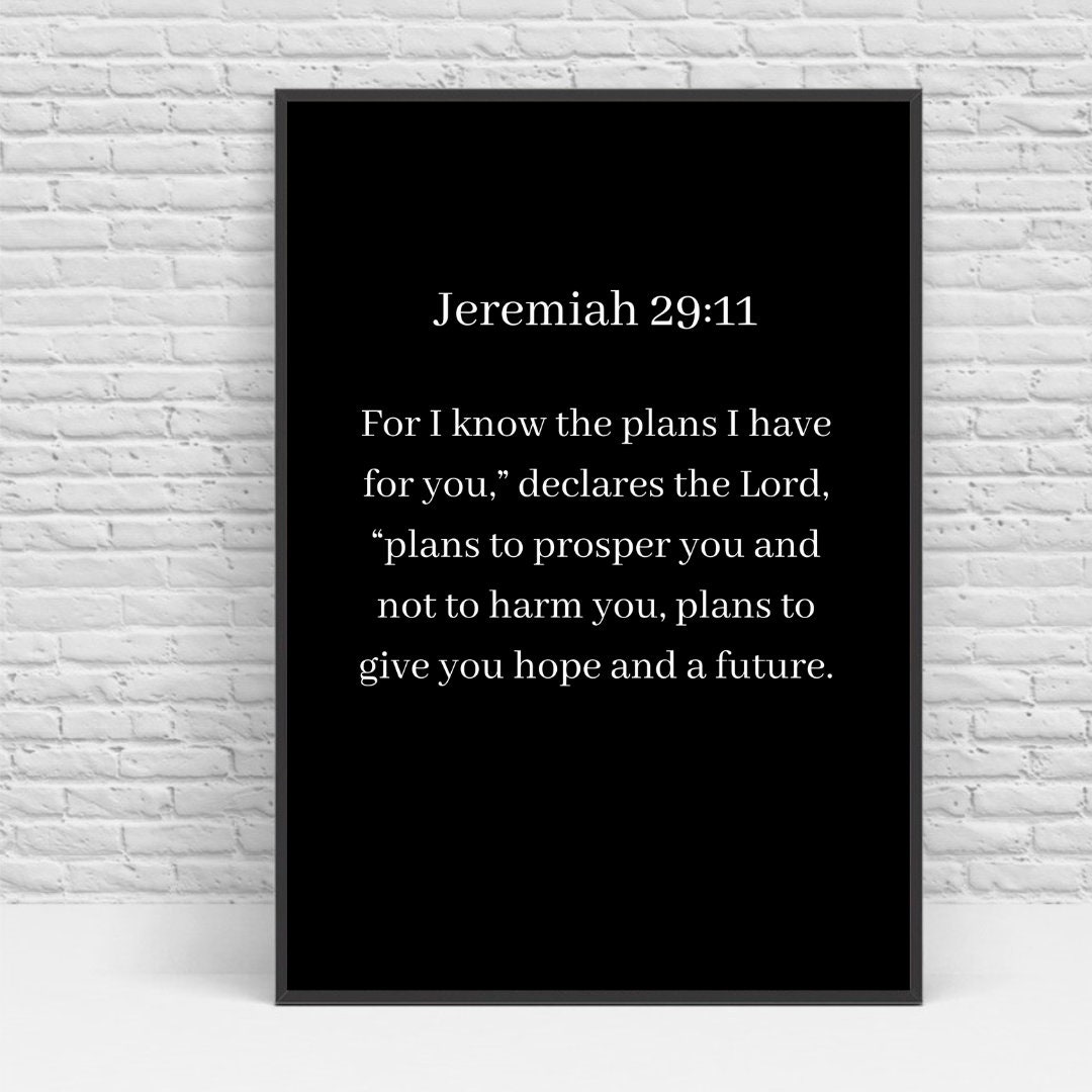 Jeremiah 29:11 DIGITAL DOWNLOAD | Christian Minimalist | Scripture ...