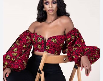 African Print Ankara Top, Ankara Top, African Print Crop Top, Women Ankara Top, Ankara Top ...