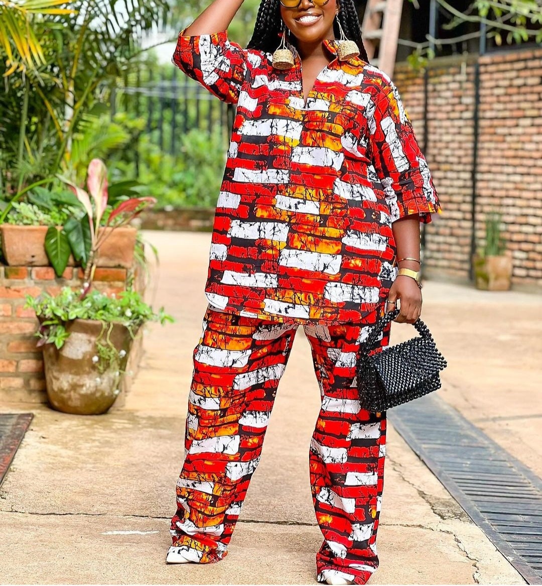African Ankara Two-piece Set / Ankara Trouser / Ankara Top / Stylish ...
