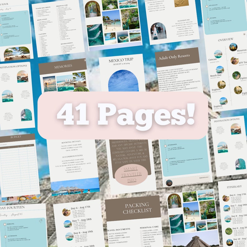 Travel Itinerary | Aesthetic Minimalist | Canva Template | Mobile ...