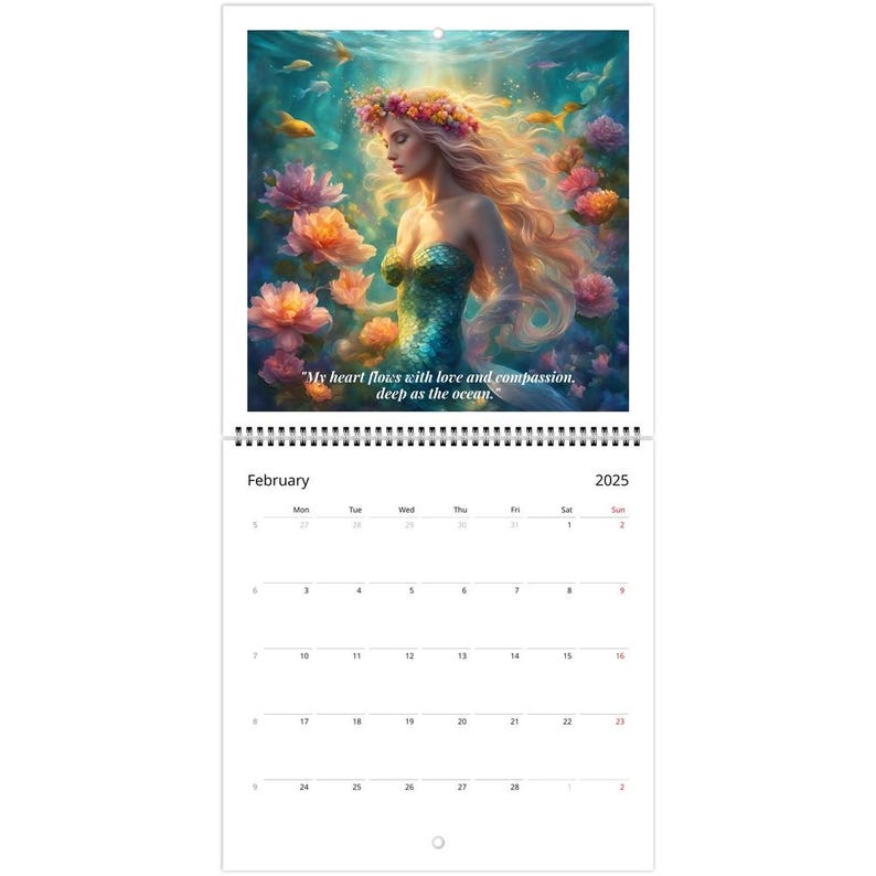 2025 Calendar Mystical Mermaids | New Year | Affirmation | Magical Sea ...