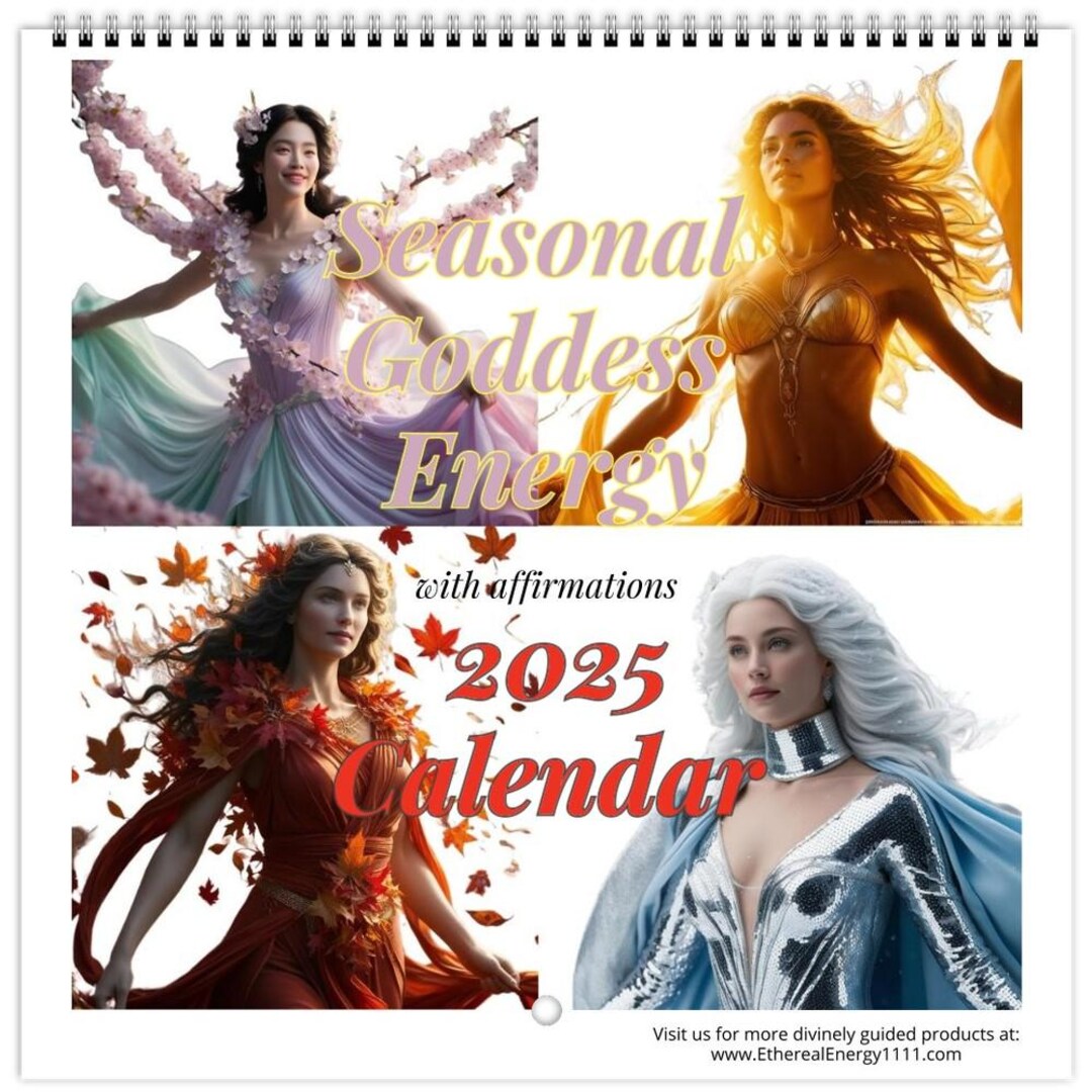 2025 Seasonal Goddess Energy Calendar | With Affirmations | Christmas ...