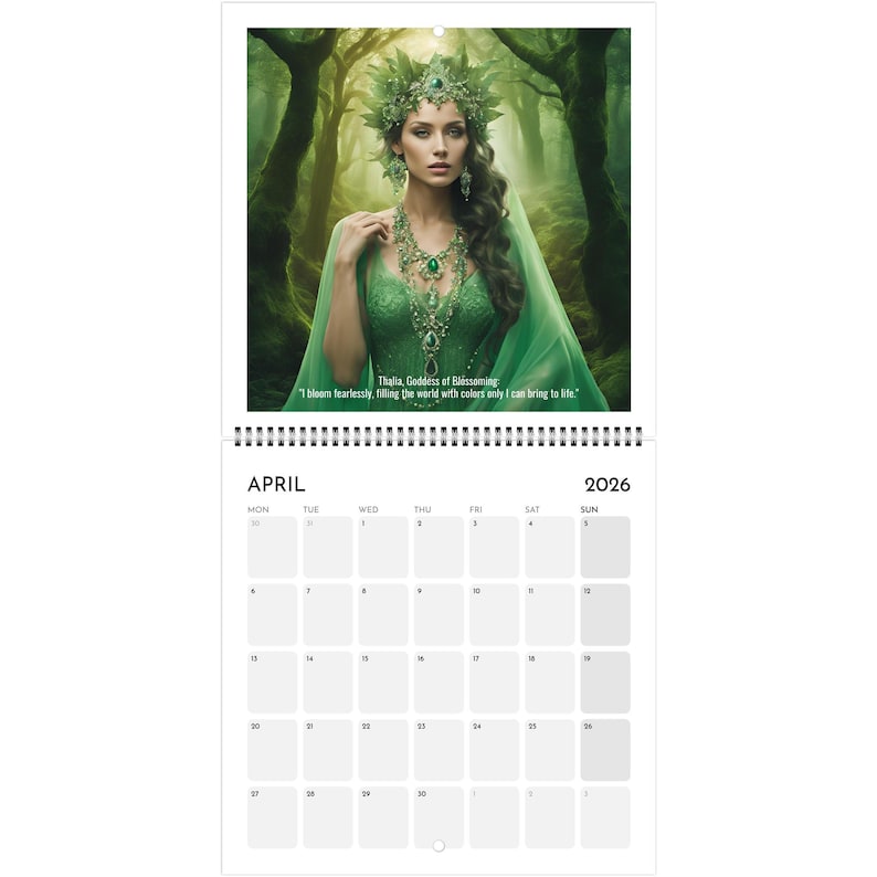 2026 Calendar Goddesses of the Ancient Forest | Affirmations ...