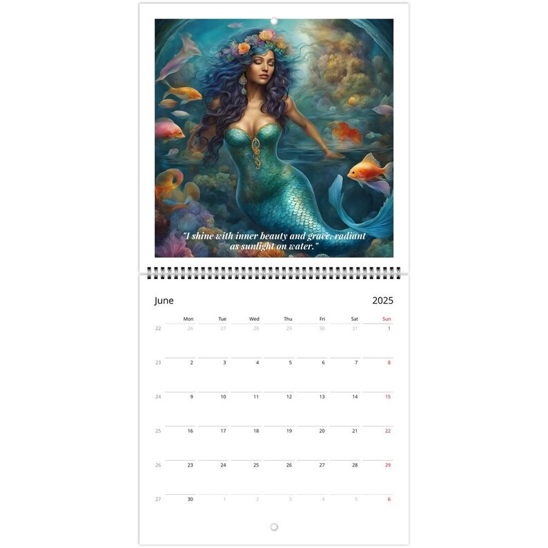 2025 Calendar Mystical Mermaids | New Year | Affirmation | Magical Sea ...