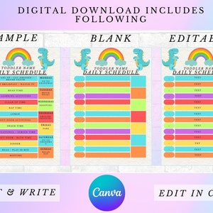 Toddler/kids Daily Schedule (boy Version) - Etsy Canada