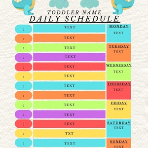 Toddler/kids Daily Schedule (boy Version) - Etsy UK