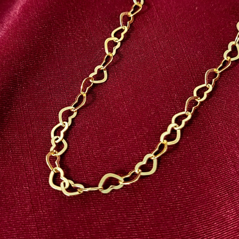 Heart Chain Necklace - Etsy