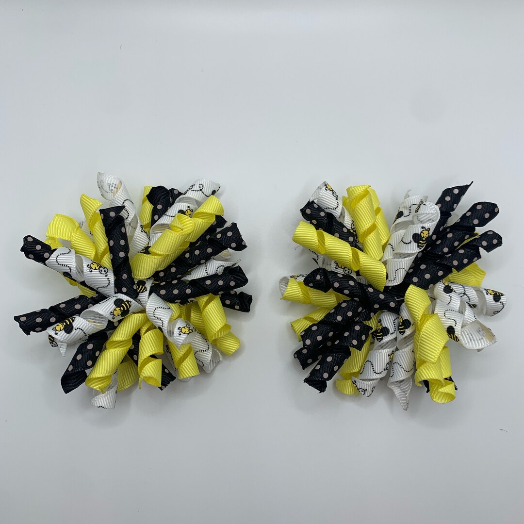 Large Corkscrew Yellow Bumblebee Hair Clips Set of Two - Etsy