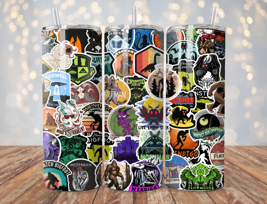 Cryptid Tumbler Wrap Design Sublimation 20 Oz Tumbler Design Instant ...