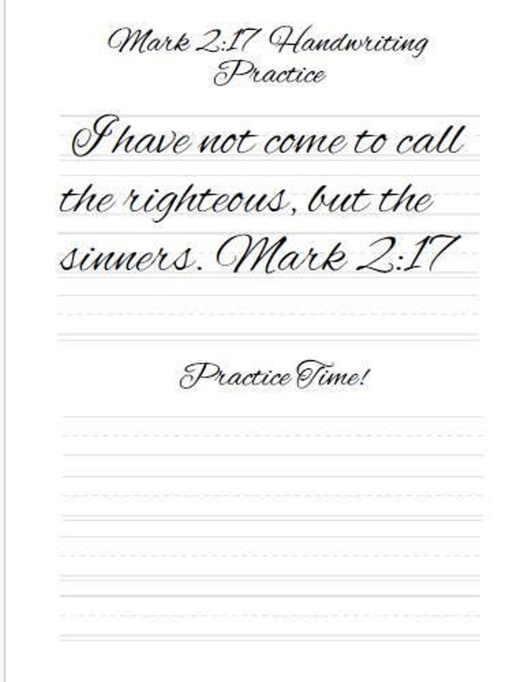 Bible Cursive Handwriting - Etsy