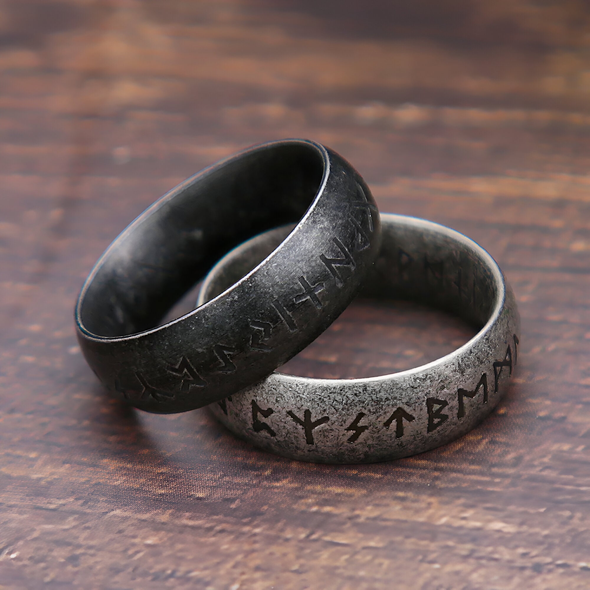Nordic Viking Letters Ring Odin Stainless Steel Ring Retro Viking Rune ...