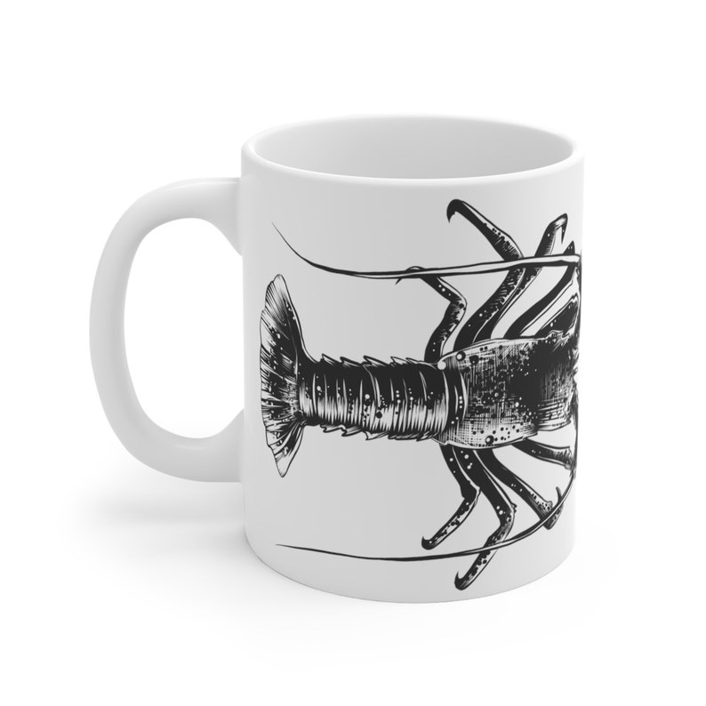 Lobster Coffee Mug, Spiny Lobster Mug, 11oz Mug, Beach House Mug ...