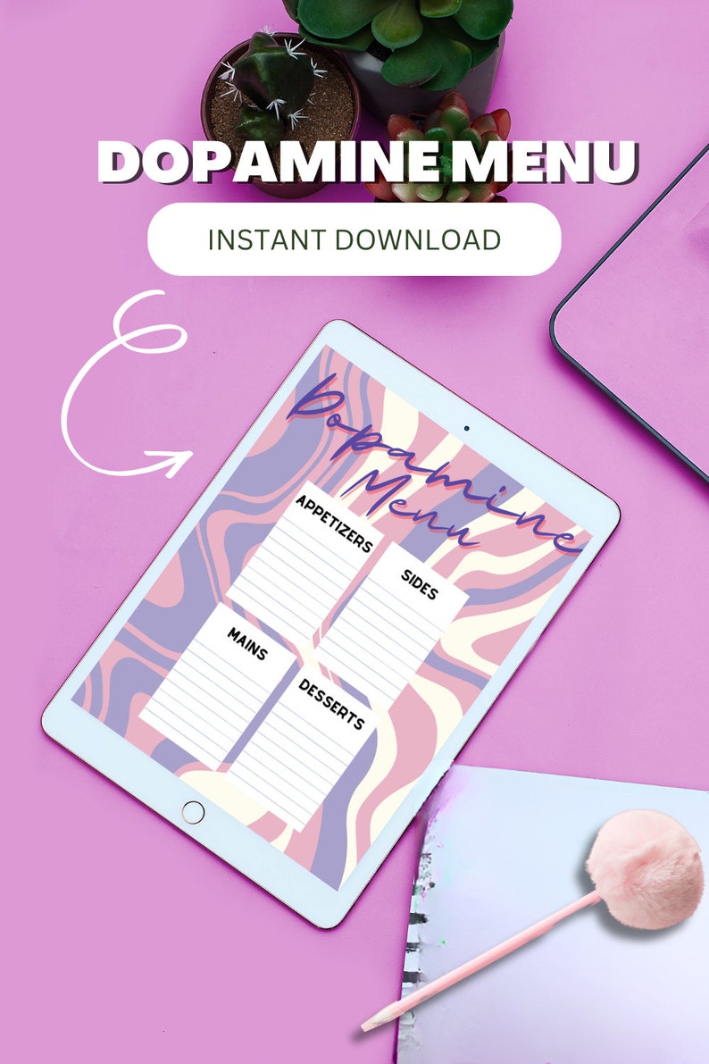 Dopamine Menu - 90s Inspired Digital File - Etsy