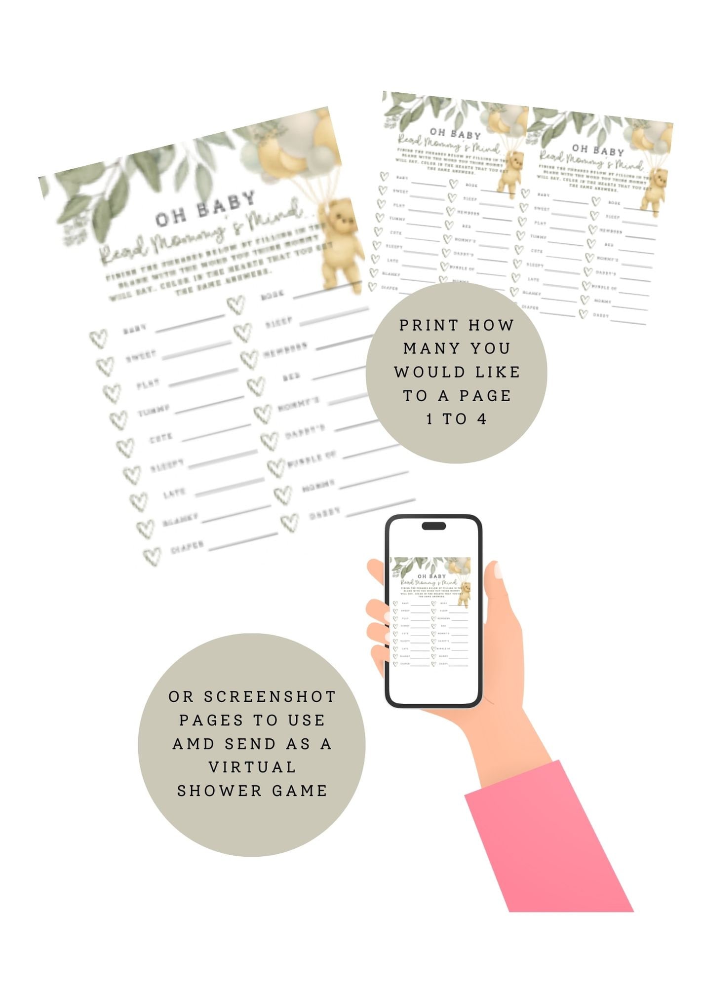 Teddy Bear Baby Shower Games - Etsy