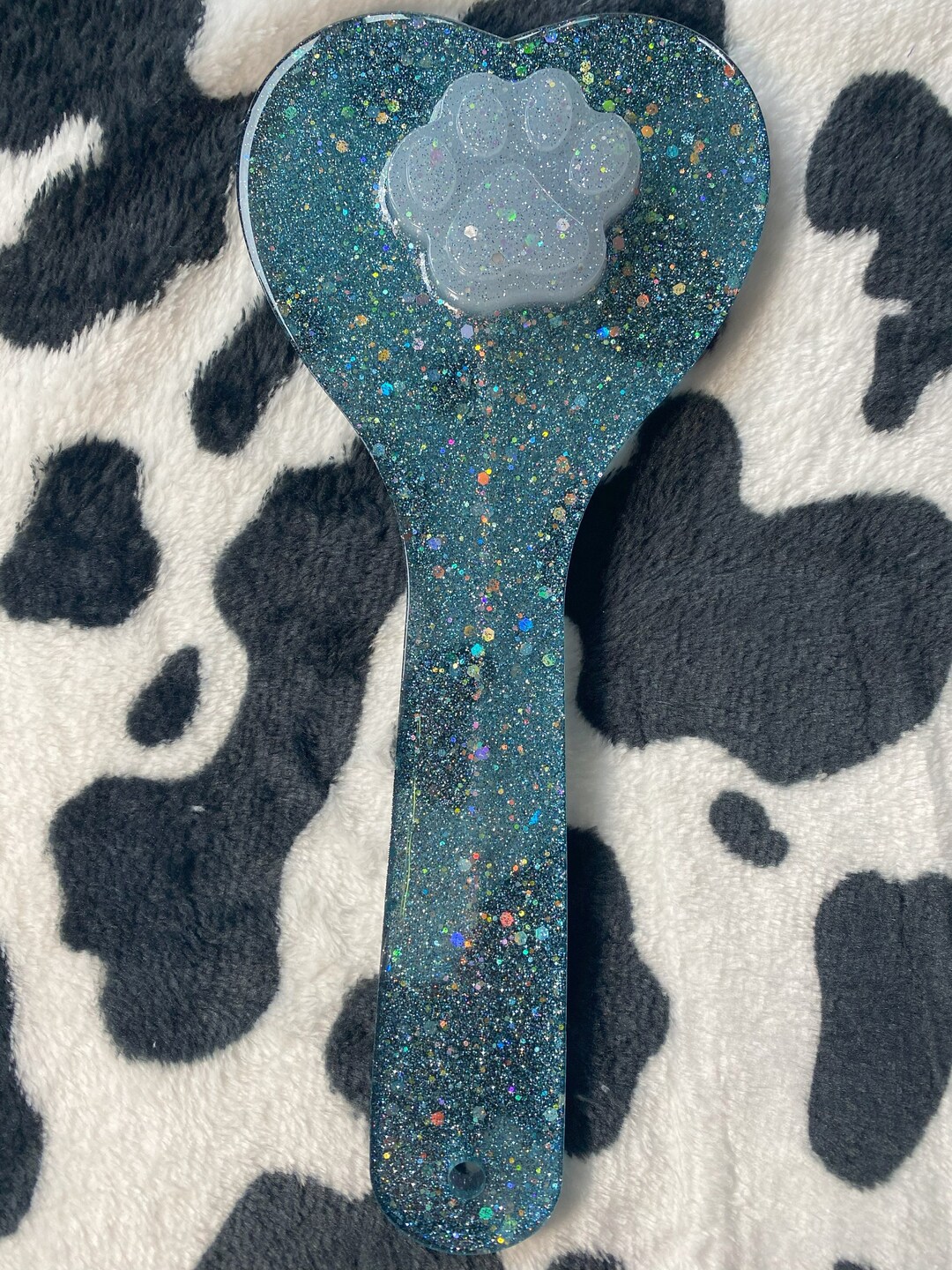 Heart Paddle With Raised Paw Print - Etsy