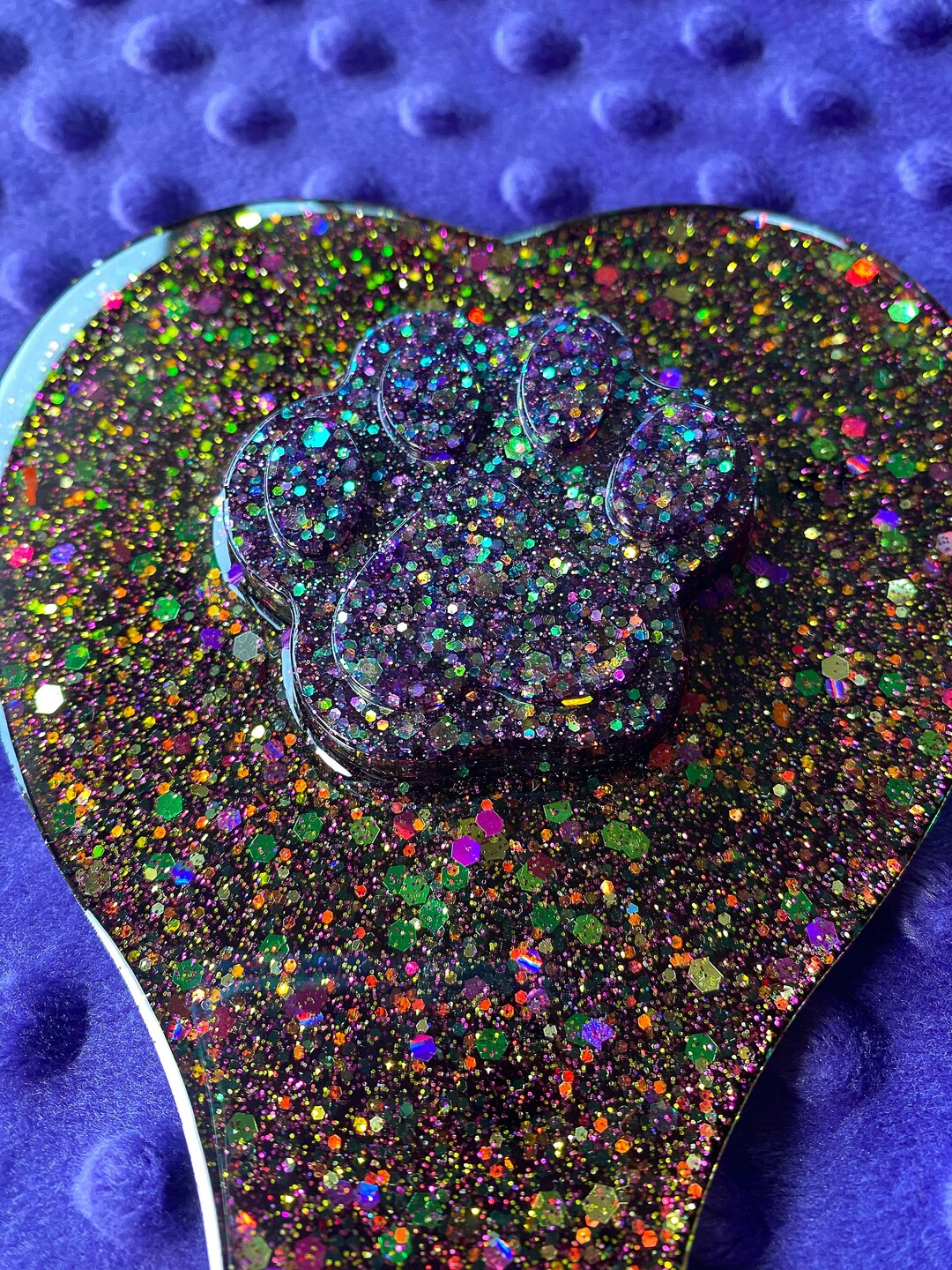 Heart Paddle With Raised Paw Print - Etsy