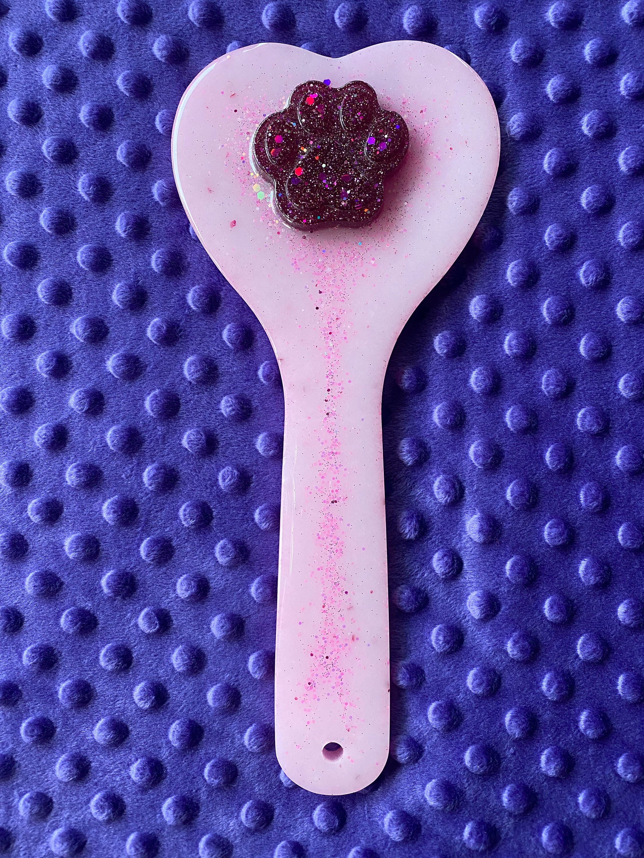 Heart Paddle With Raised Paw Print - Etsy