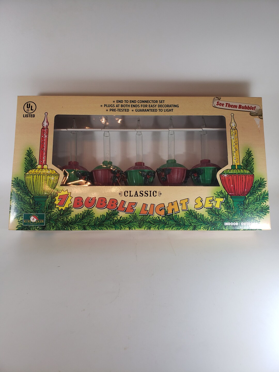 Vintage Nostalgic Classic 7 Bubble Light Set by Kurt Sadler Christmas ...