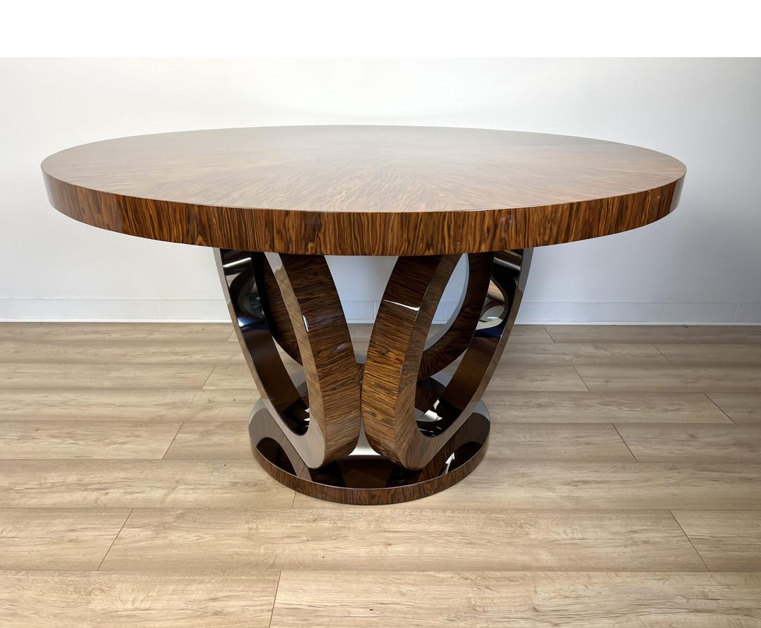 Exclusive Round Art Deco Table "milano" – Rosewood - Diameter 140 Cm ...