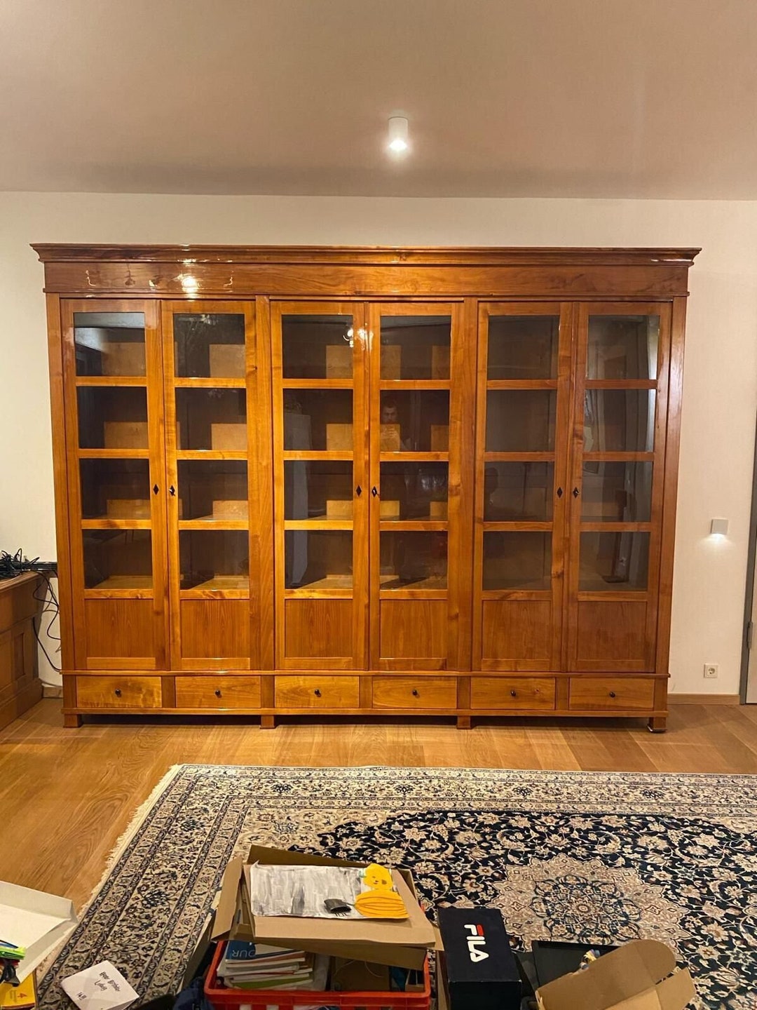 Biedermeier Library, Cherry Wood Display Cabinet – Custom Stylish ...