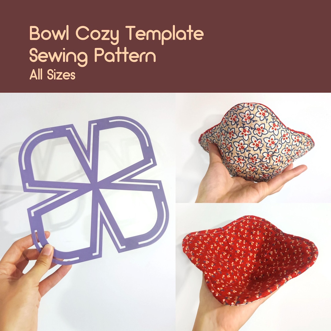 Bowl Cozy Template - Sewing Pattern - Snowgiraffe Design - DIY Craft ...