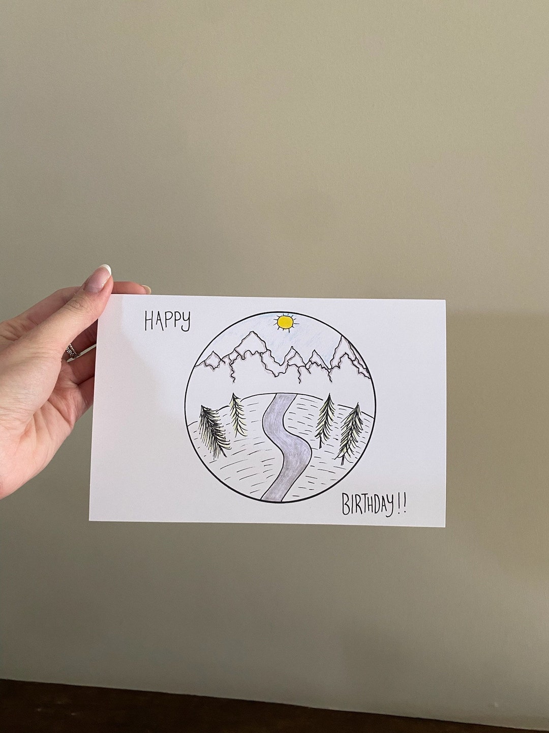 Mountain Birthday Card- Greeting Card, Birthday - Etsy
