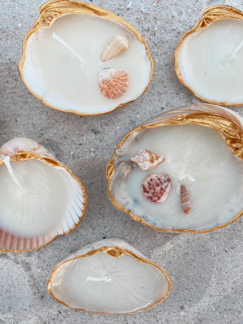 Handmade Seashell Candle | Ocean-inspired Home Decor | Beach Candle ...
