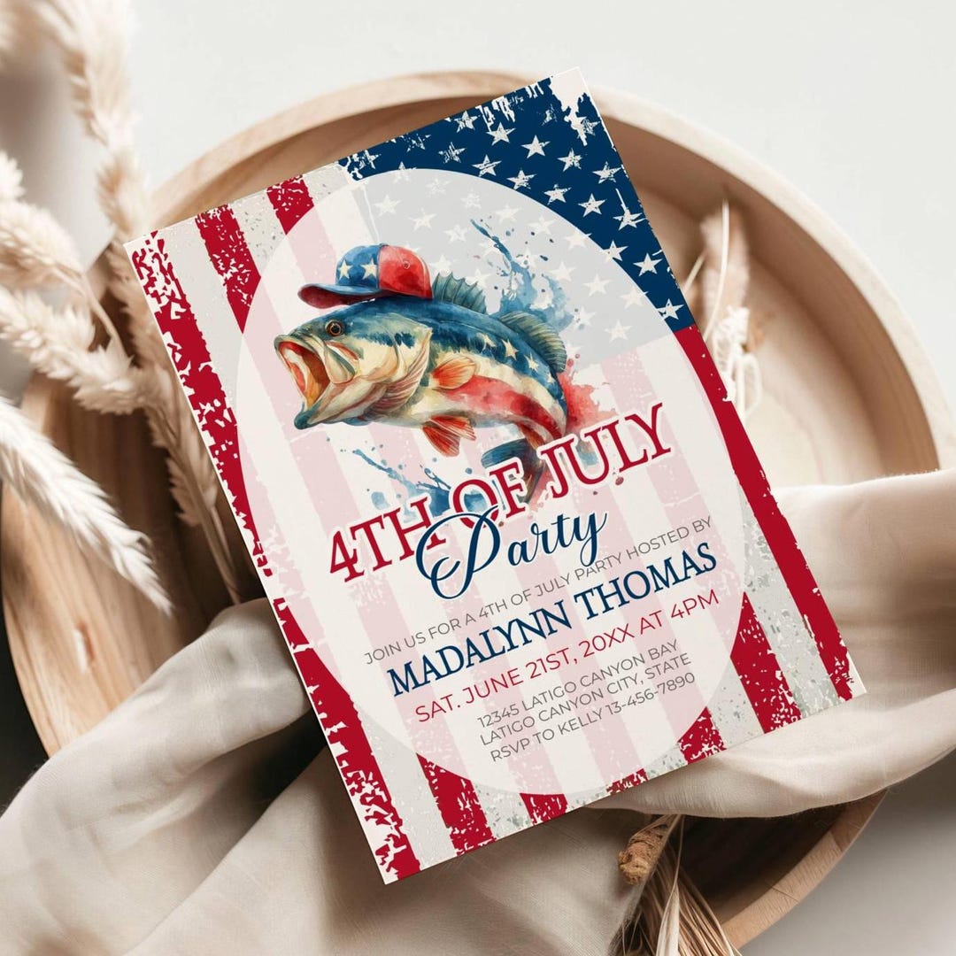 4th of July Cookout Invitation: Patriotic American Flag (editable in ...