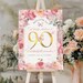 90th Birthday Welcome Sign - 90 Years Loved -pink Floral Sign - Perfect ...