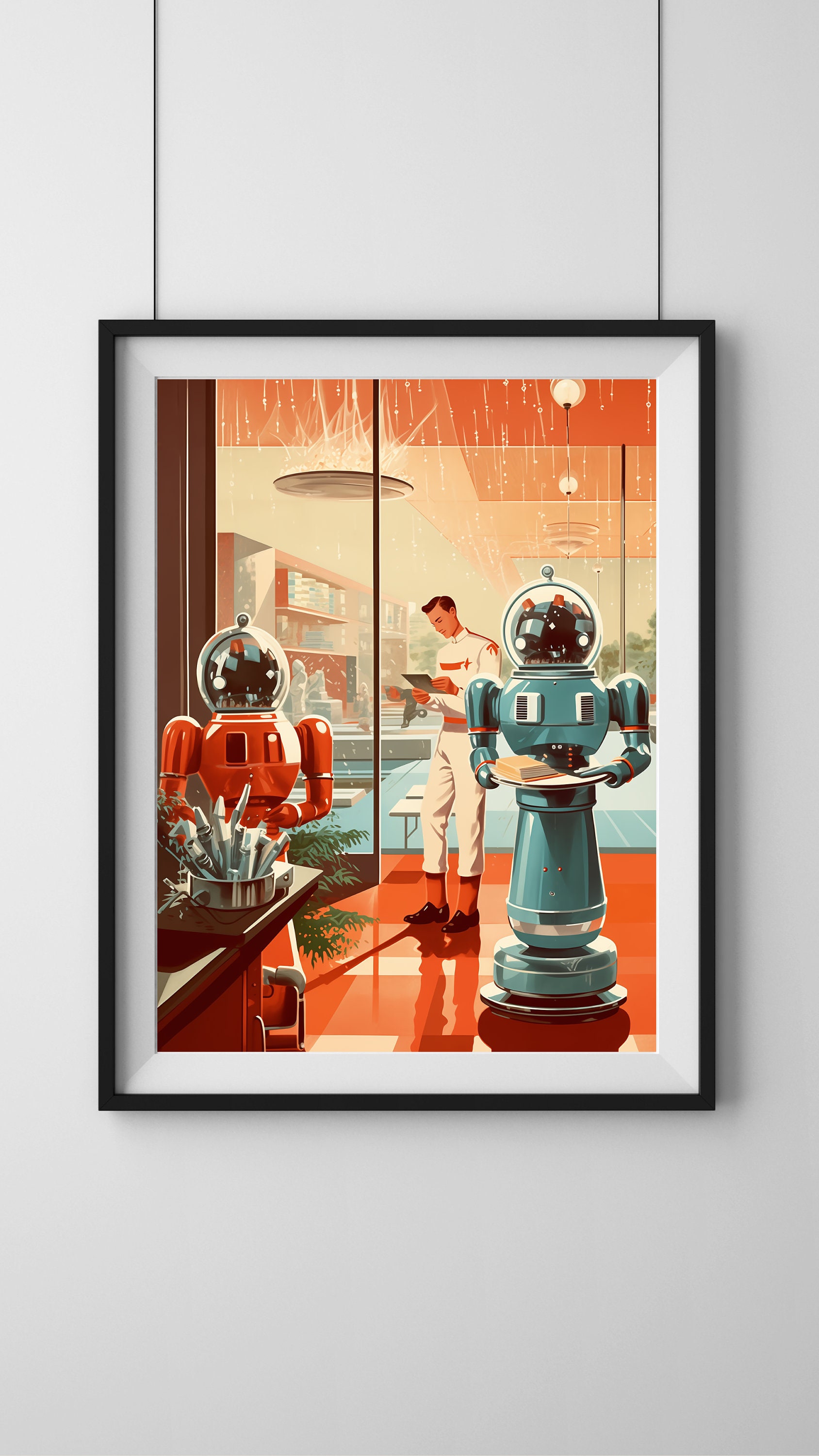 1950s, Futuristic, Retro Futurism, Futuristic House, Cleaning Robots ...